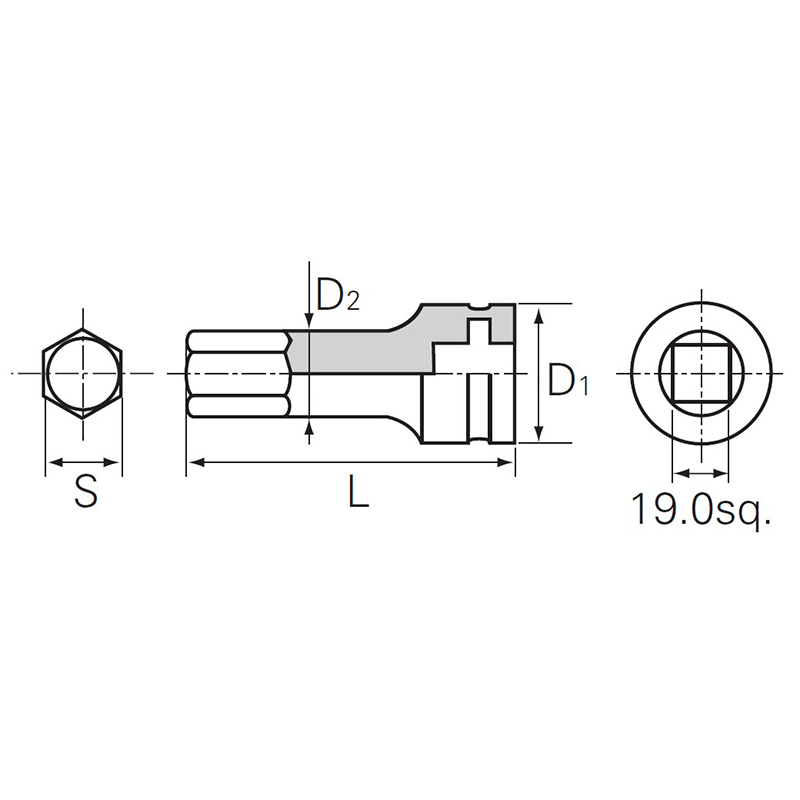 KTC 19．0sq．インパクトレンチ用ヘキサゴンレンチ BTP6-14P 京都機械工具 | 工具の通販 FINE PIECE デリバリー｜自動車の整備機器・用品・システムがネットでお得に ...